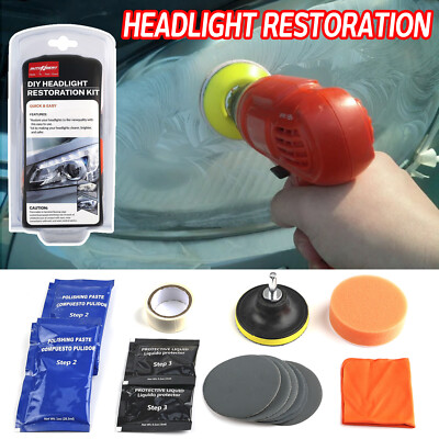 Car Headlight Restoration Kit Lens Lamp Cleaner Sanding Repair Polish ...
