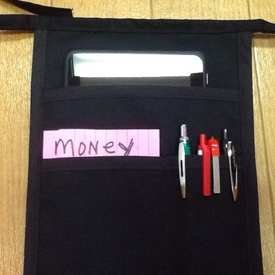 Black I Pad MINI Pocket Side Hip Apron Bar Waiter Waitress Money Pouch ...