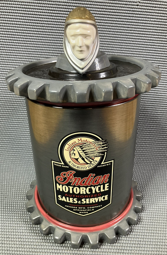 2003 Indian Motorcycle Tin Ceramic Cookie Jar Container Nice! | eBay
