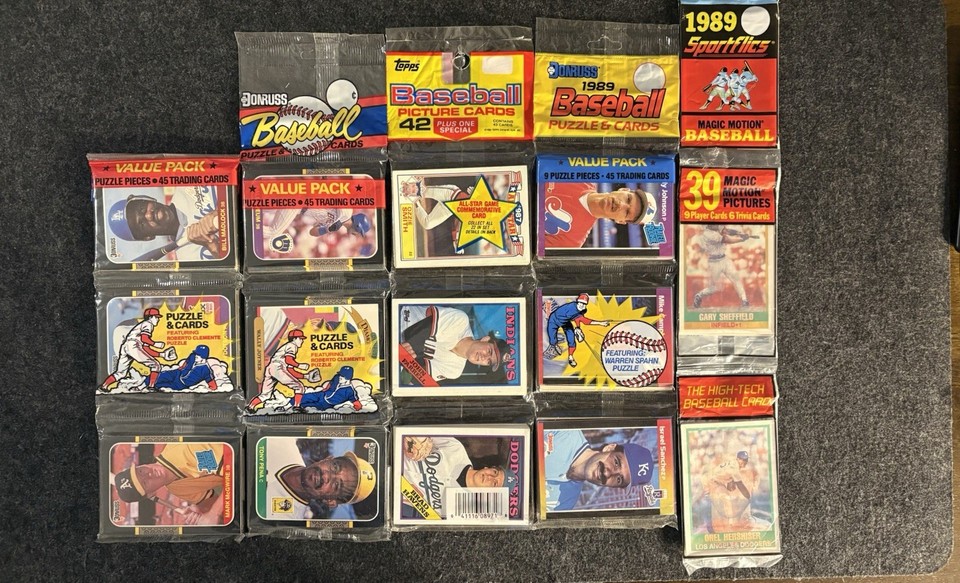Huge Baseball Card Lot - Sealed Sets, Great Condition - Over $200 In ...