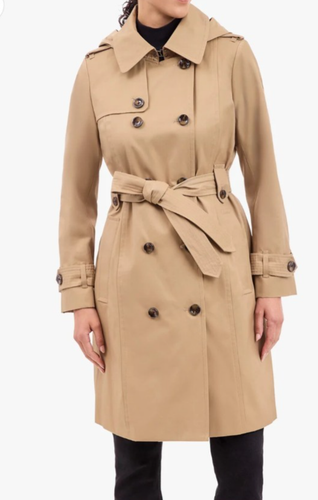 London Fog Trench Coat with Hood L722433H93 British Khaki Medium | eBay