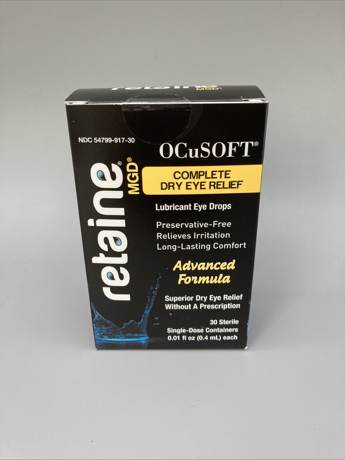 OCuSOFT Retaine MGD Dry Eye Relief Lubricant Eye Drops, 30 Count
