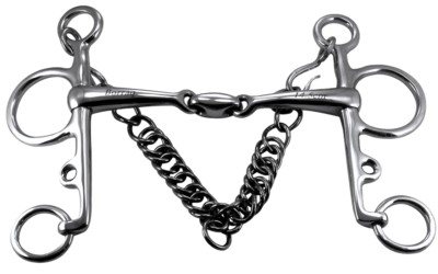Pelham Snaffle Horse Bit Stainless Steel double jointed Link (416)140mm ...