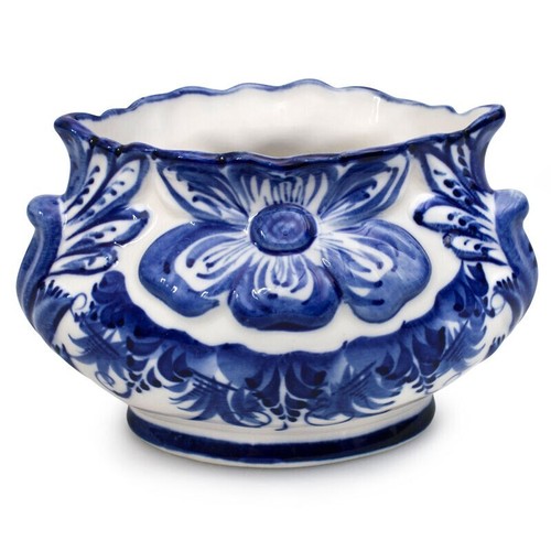 Gzhel Love Porcelain Vase Russian Blue White Pottery Gjel Flower Vase ...