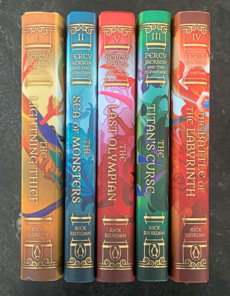 Percy Jackson and the Olympians Rick Riordan 5 Book Set Illumicrate ...