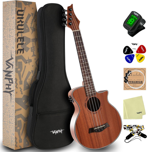 Electric Ukelele Tenor Ukulele Acoustic Electric Uke with Equalizer 26 ...