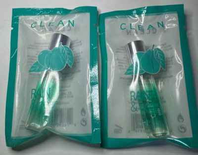 2X Clean Rain & Pear Perfume By Clean Mini Eau Fraiche 0.17oz/5ml For ...