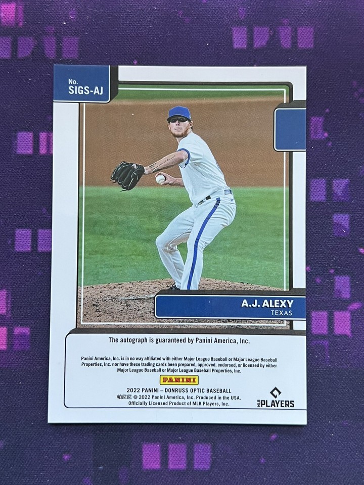 AJ Alexy 2022 Donruss Optic Signature Series Auto Autograph #SIGS-AJ ...
