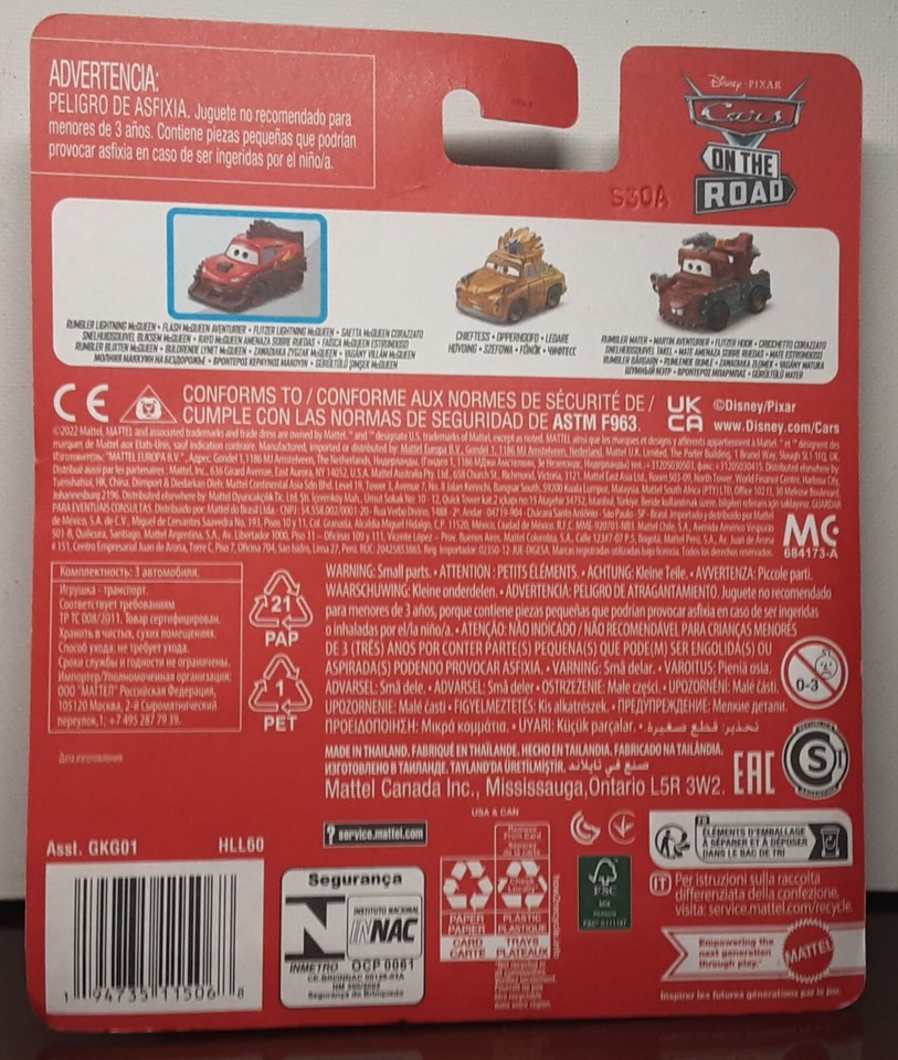 DISNEY PIXAR CARS MINI RACERS - RUMBLER L. MCQUEEN, RUMBLER MATER ...