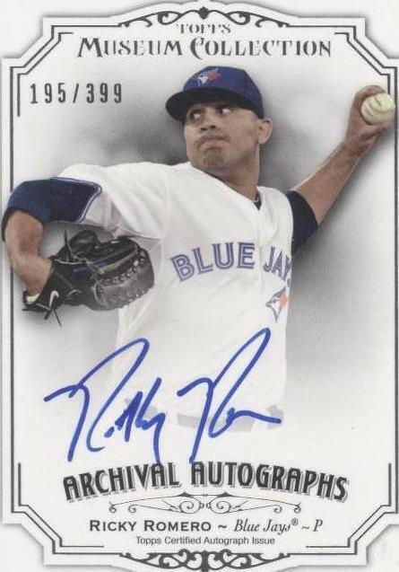 2012 Topps Museum Collection - Archival Autographs Ricky Romero #AA-RR2 ...
