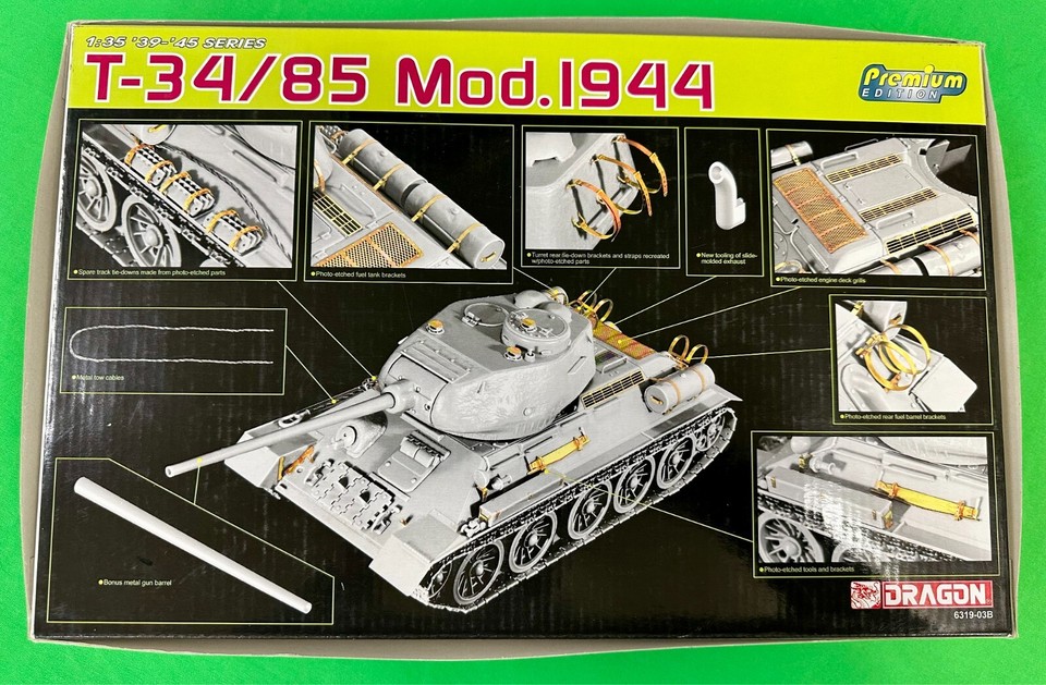 Dragon T-34/85 Mod. 1944 1:35 Scale Kit 6319 '39 - '45 Series Premium ...