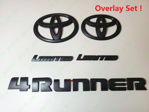 5PCS Overlay Matte Blackout 4Runner Limited Emblem Badge Fit 2014-2022 ...