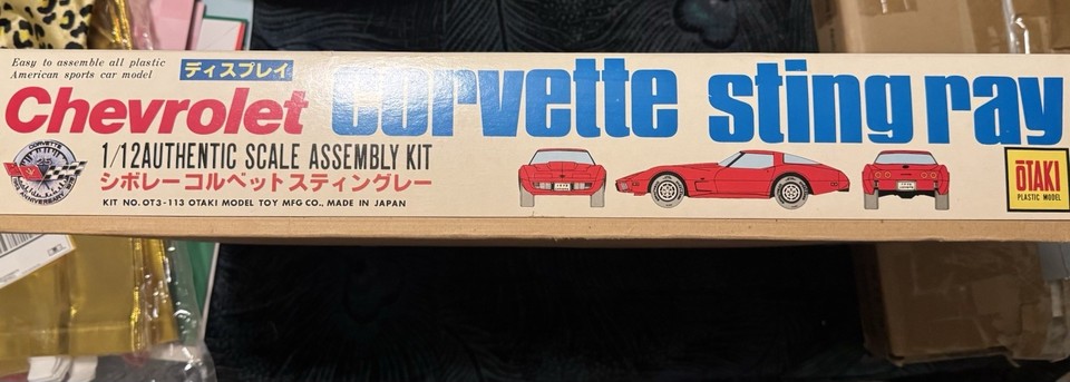 🎁Rare 1/12 Scale 78 Chevrolet Corvette Stingray Model Kit OT3-113 Open ...