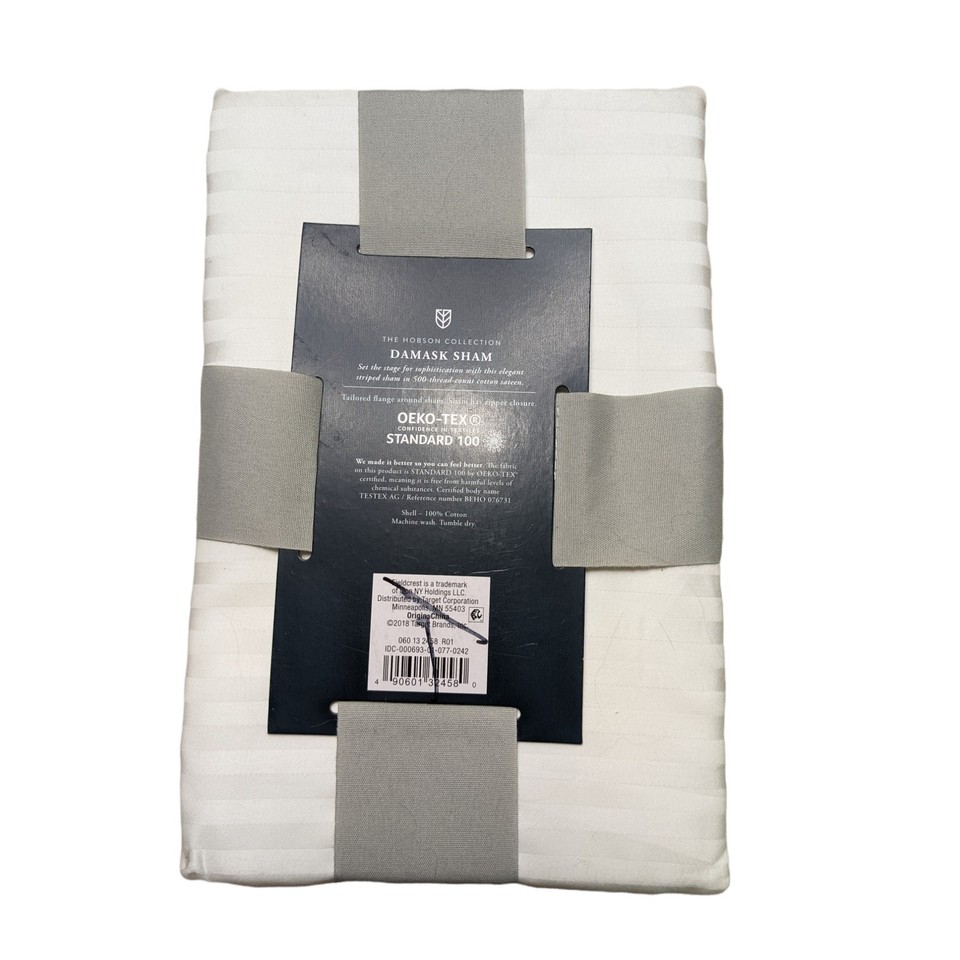 New Fieldcrest Standard Damask Pillow Sham 500 Thread Hobson 100% ...