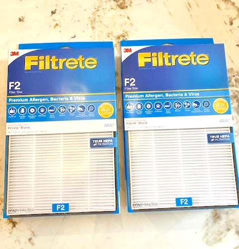 NEW! ( Lot Of 2 ) 3M Filtrete F2 True HEPA Filters (99.97% Room Air ...