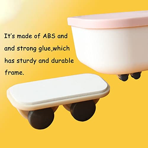 8 Pcs Mini Self Adhesive Wheels, Small Plastic Caster Stick On Double ...