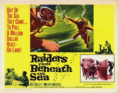 DEEP SEA SCUBA DIVING original 1965 movie poster RAIDERS FROM BENEATH ...