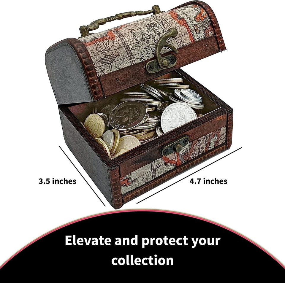 Treasure Chest with Rare Coins - Includes 1Lb Antique Currency and ...