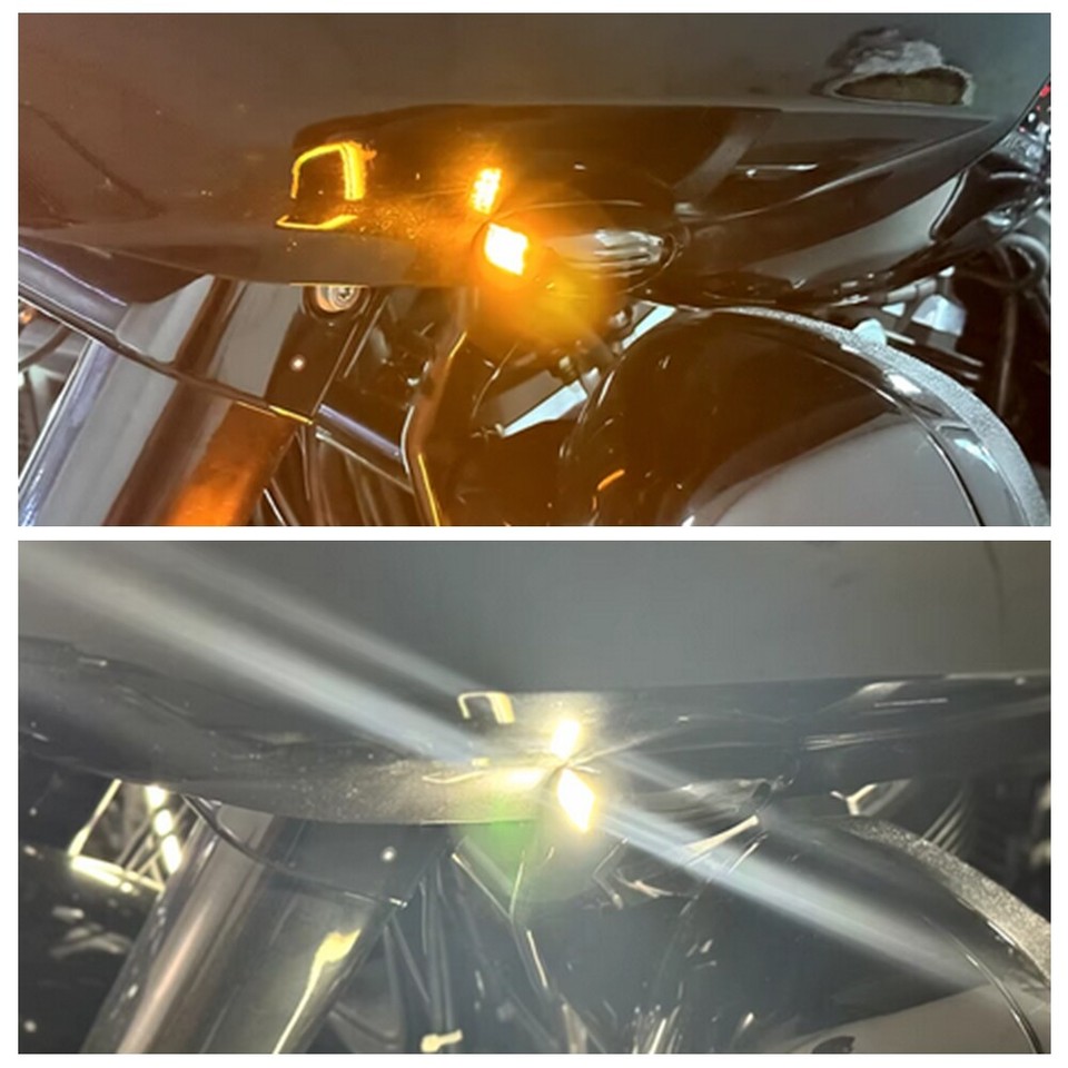 Black Front LED Light Turn Signals For Harley Road Glide FLTRX FLTRU ...