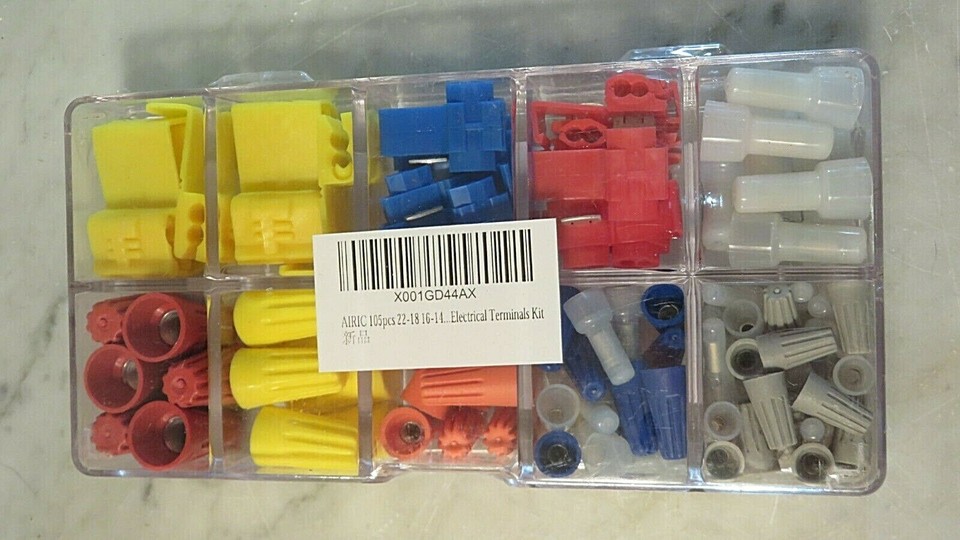 Quick Splice Screw on Cap Closed End Wire Connector Set 105 Pcs - NEW ...
