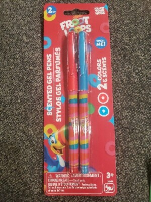 NEW FROOT LOOPS SCENTED PENS 2 CEREAL SCENTED GEL PENS RED & BLUE | eBay