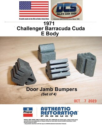 1971 Challenger Cuda Barracuda E body 4 Door Jamb Bumpers 3581892 New ...