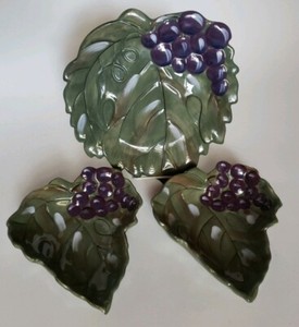 Meritage by Noble Excellence Grape Shaped Serving Plates Set of 3 | eBay