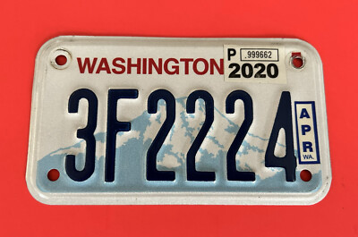 NATURAL APRIL 2020 WASHINGTON WA STATE MOTORCYCLE MC LICENSE PLATE ...