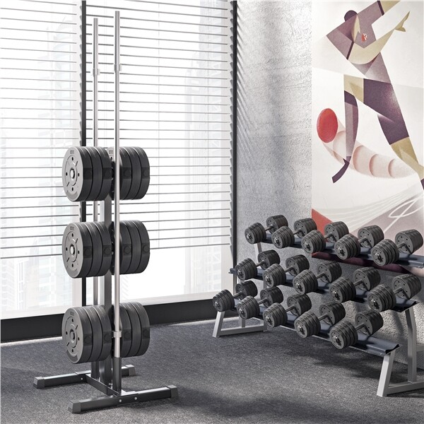 Olympic Plate Tree Holder Weight Bumper Plate Tree Stand Rack Home Gym ...