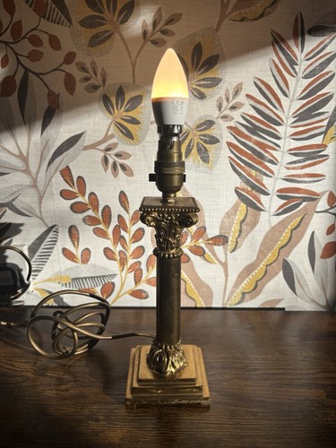 Vintage Brass Corinthian Column Table Lamp Base – Classical Greek Style ...