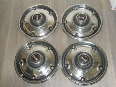 69-82 GMC HUB CAPS 15" Set of 4 Truck Suburban Jimmy Wheel Covers 1969 ...