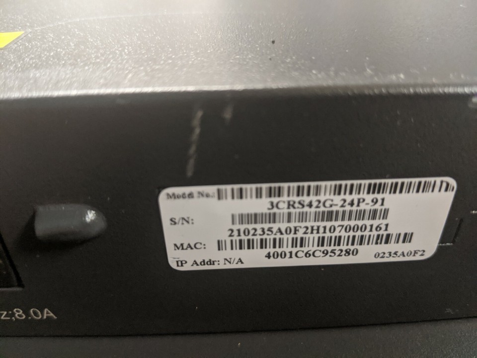 3Com HP 4210G PWR 24 Port Gigabit PoE Ethernet Switch 3CRS42G-24P-91 ...