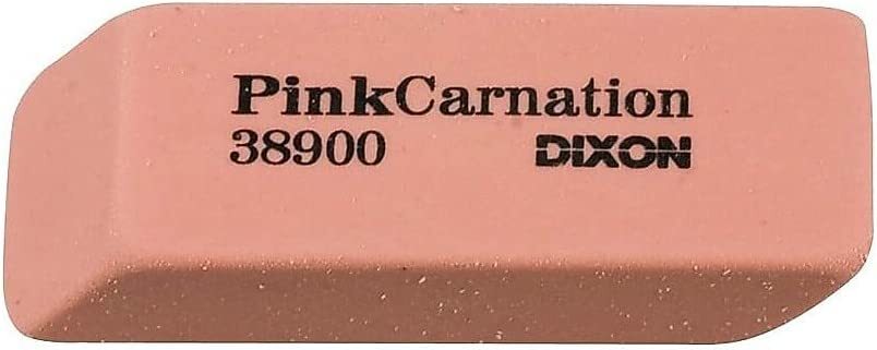 New ! 12 X 12pk Dixon 890 Pink Carnation Traditional Office Eraser ...