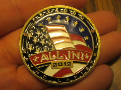 Enameled Colorized Solid Brass 2012 "ALL IN!" NRA Challenge Coin Medal ...