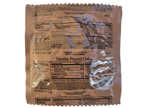 USGI Ration Dessert Vanilla Pound Cake - Authentic USGI - 6, 12, 24 and ...