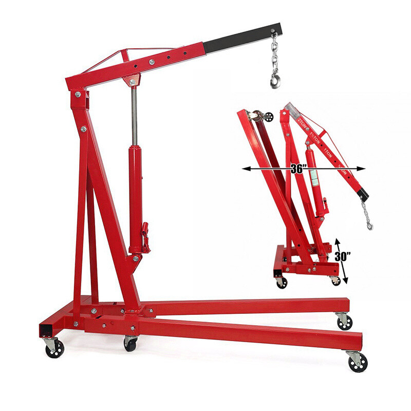 2 Ton Warehouse Hydraulic Lift Engine Crane Hoist Workshop Pulley ...