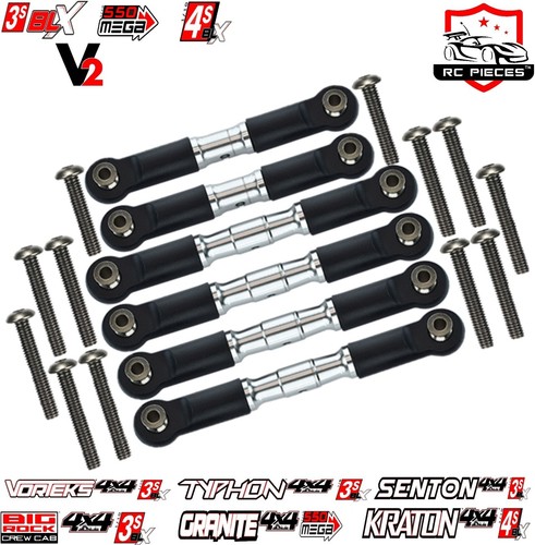 ARRMA BIG ROCK BLX GARNITE 3S 1/8 GPM ALLOY STEERING & CAMBER LINKS X6 ...