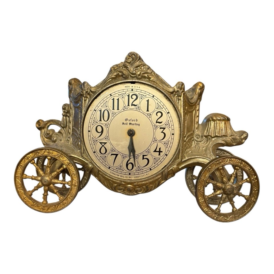 VTG Gibraltar Mfg Electric Oxford Self-Starting Carriage Coach Clock ...