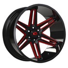VISION 363 Razor 22X10 5X127 ET-19 Gloss Black Milled Spoke/Red Tint ...