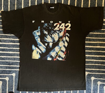 Vintage 90s Band T Shirt 1992 Front 242 Band Tee Rare Size XL Tee ...