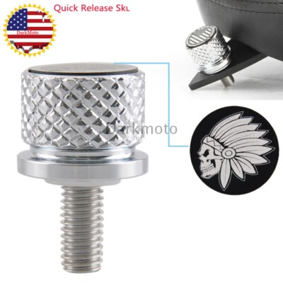 Billet Aluminum Rear Seat Bolt Skull Chrome Anodized Screw For Indian ...