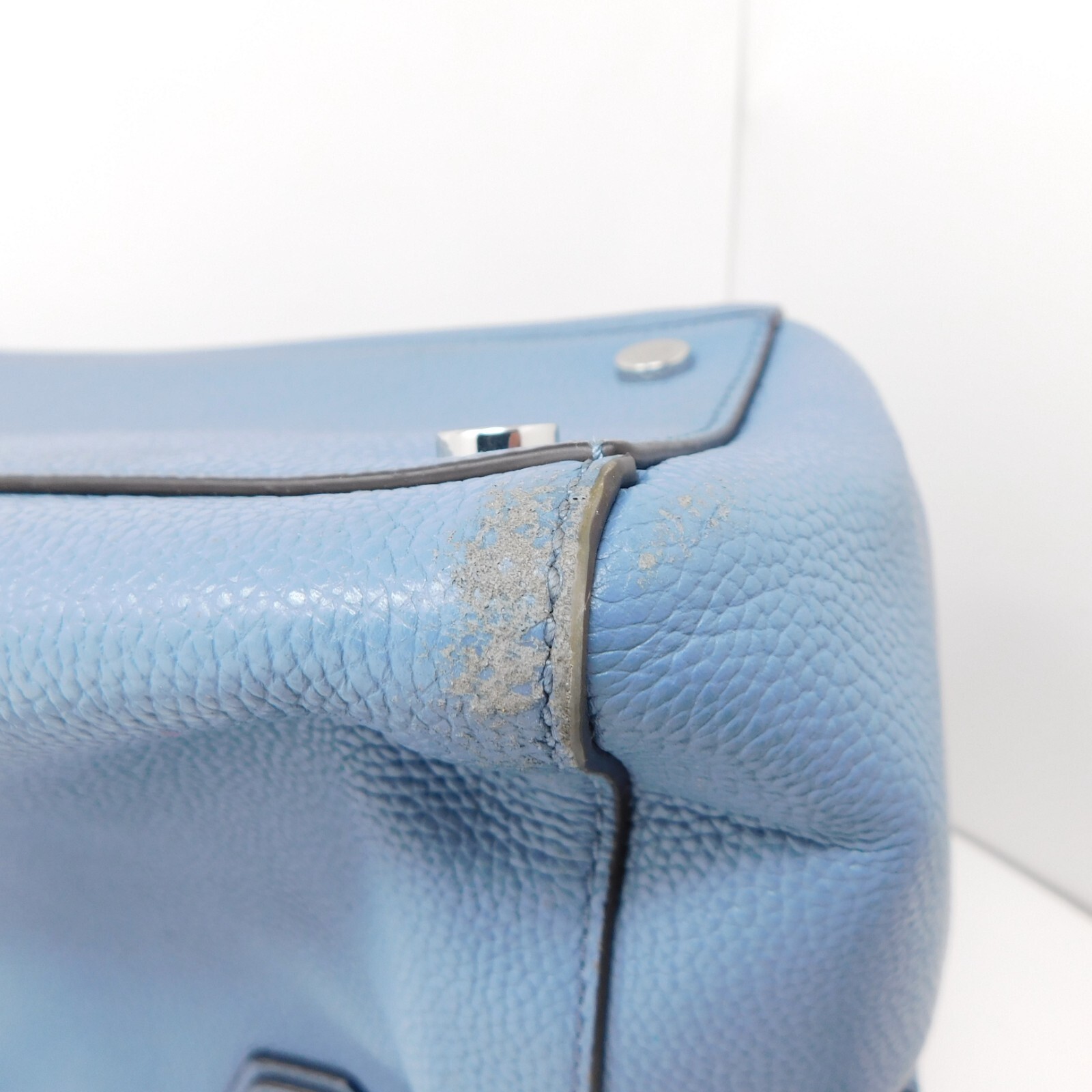 Michael Kors Mercer Duffel Genuine Leather Blue Silve… - Gem