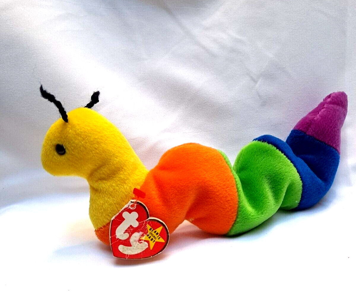 Retired Beanie Baby Inch the Worm TY Vintage Plush 1995 4044 ...
