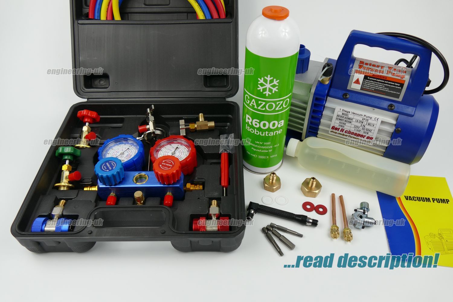 Fridge Freezer R134a R290 R600a charging gauges tool set kit | eBay