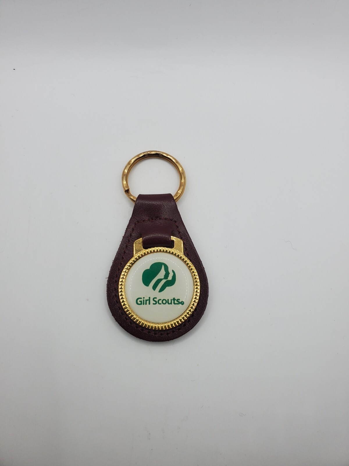 Girl Scout Leather Fob KeyChain Leader Volunteer Gift Girl Scout Emblem ...
