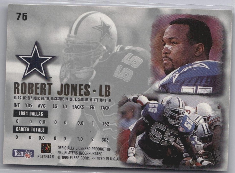 1995 Ultra Football Card #75 Robert Jones | eBay UK