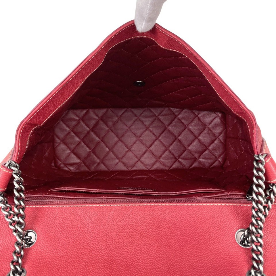 CHANEL (Interlocking) CC logo Chain Shoulder Bag Punching Tote WChain ...