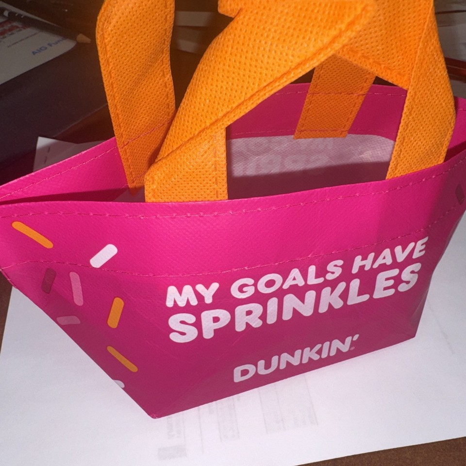 Dunkin Donuts Mini Tote Bag Orange & Pink - Limited Edition | eBay