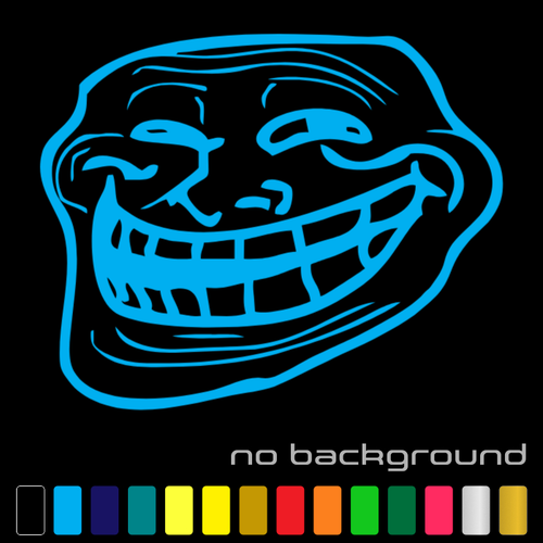 Troll Face Meme Sticker Vinyl Decal - Car Window Trollface Wall Boat ...