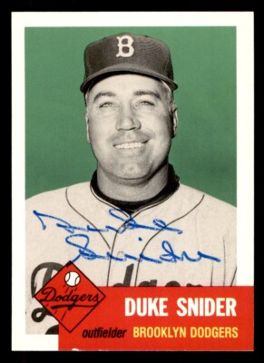 1991 Topps Archives Baseball #327 Duke Snider 1953 Reprint Signed Auto ...